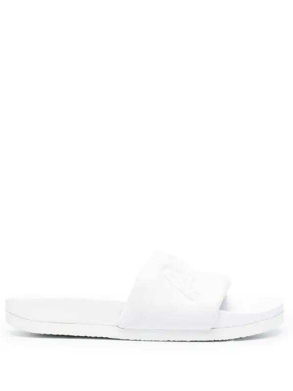 AMBUSH Quilted-logo Leather Slides - White