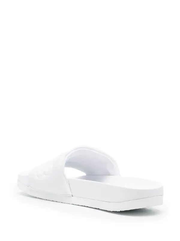 AMBUSH Quilted-logo Leather Slides - White