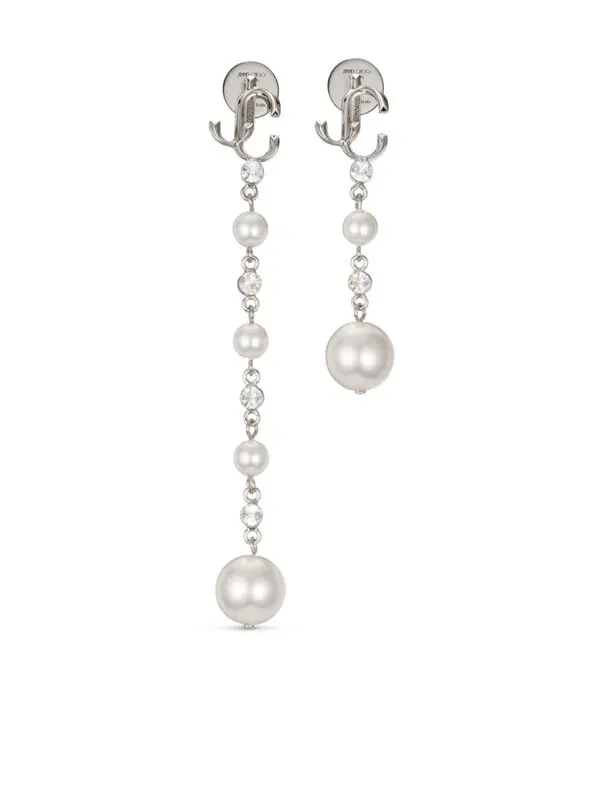 JIMMY CHOO Pearl-detail Drop Earrings - Silver