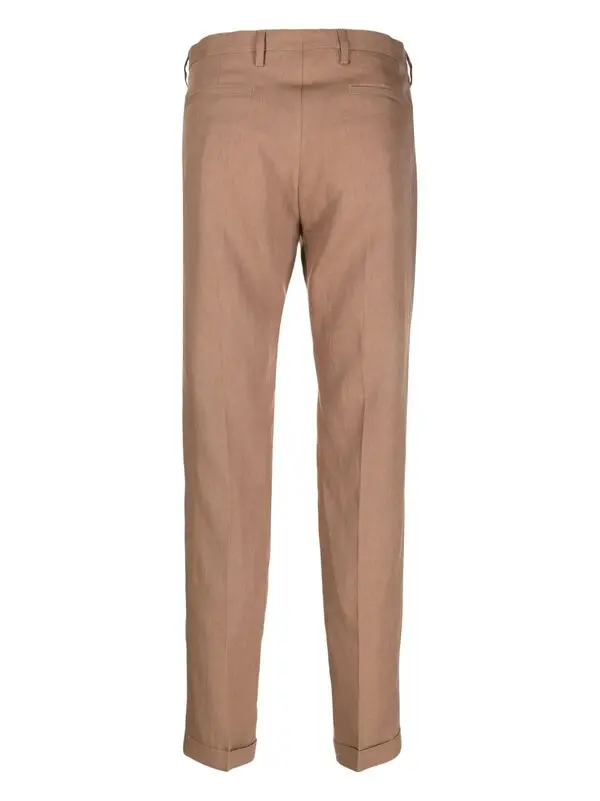 Paul Smith Pressed-crease Linen Trousers - Brown