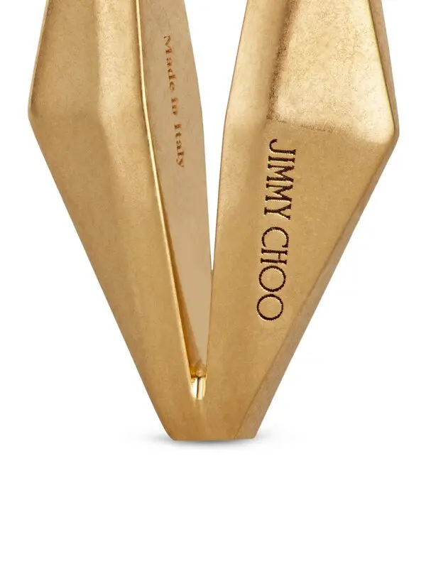 JIMMY CHOO Engraved-logo Earrings - Gold