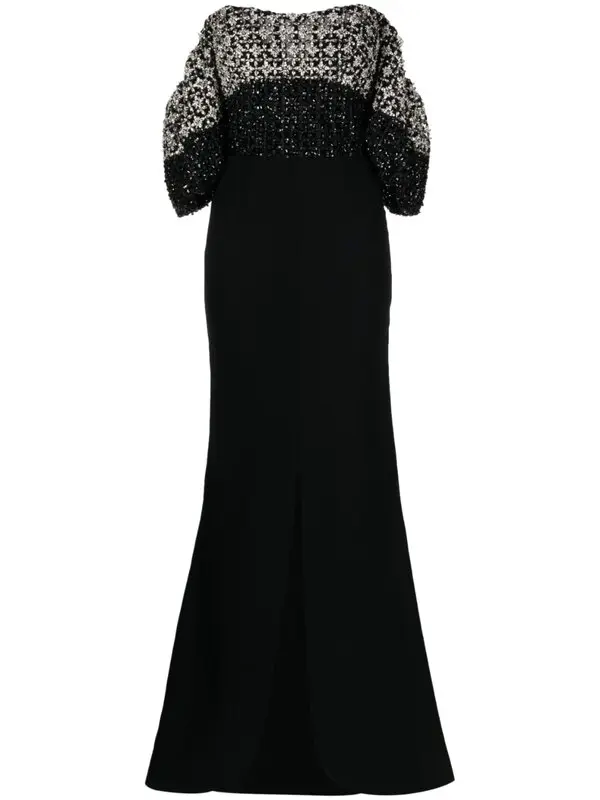 SAIID KOBEISY Off-shoulder Beaded Gown