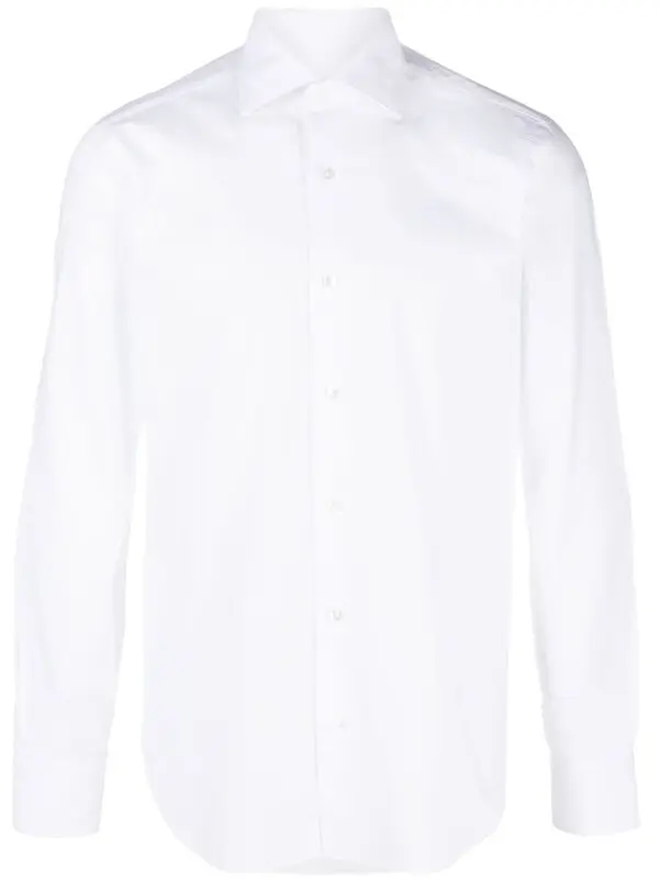 BARBA NAPOLI Long-sleeve Cotton Shirt - White