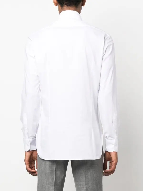 BARBA NAPOLI Long-sleeve Cotton Shirt - White