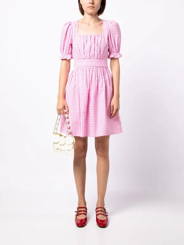 Batsheva Gingham Check-pattern Cotton Dress