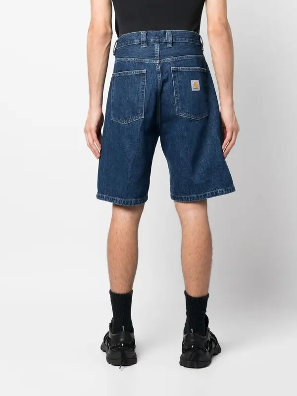 Carhartt Work In Progress Logo Patch Denim Shorts