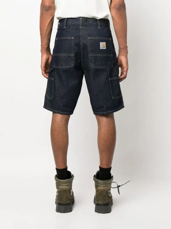 Carhartt Work In Progress Logo-patch Cargo Denim Shorts - Blue