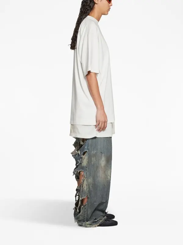 Balenciaga Embroidered-logo Cotton T-shirt