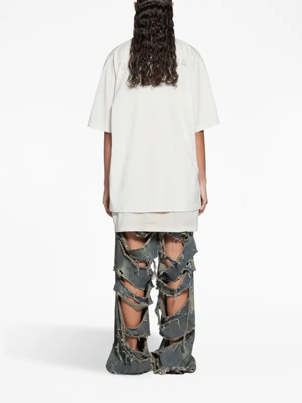 Balenciaga Embroidered-logo Cotton T-shirt