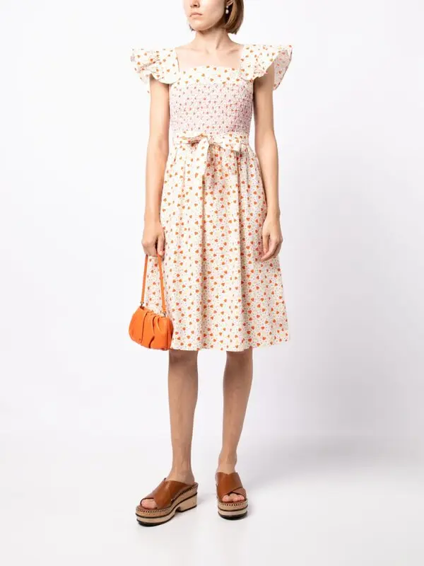 Batsheva Strawberry-print Cotton Dress