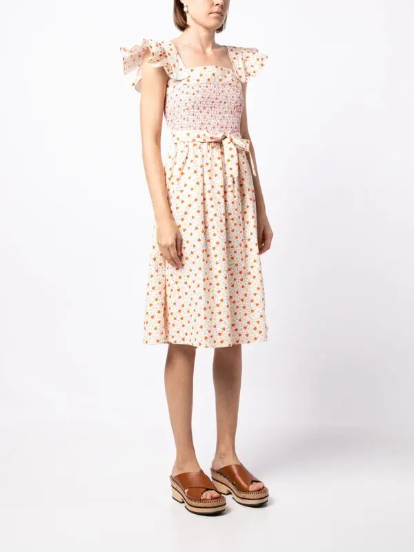 Batsheva Strawberry-print Cotton Dress