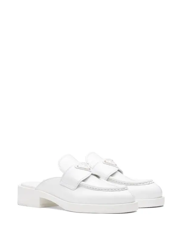 Prada Brushed Leather Slip-on Mules