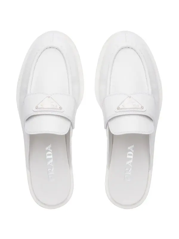 Prada Brushed Leather Slip-on Mules