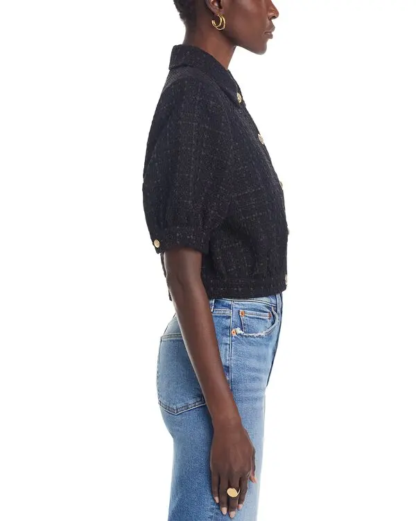 L'Agence Cove Tweed Jacket - Black