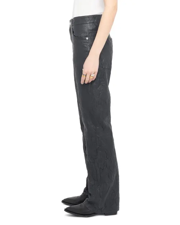 Zadig&Voltaire Evy Crinkled Leather Pants - Encre