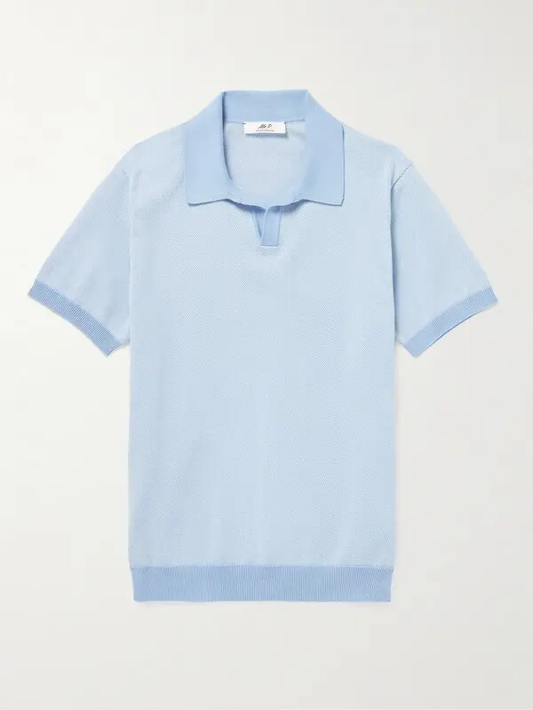 Mr P. Honeycomb-knit Cotton Polo Shirt