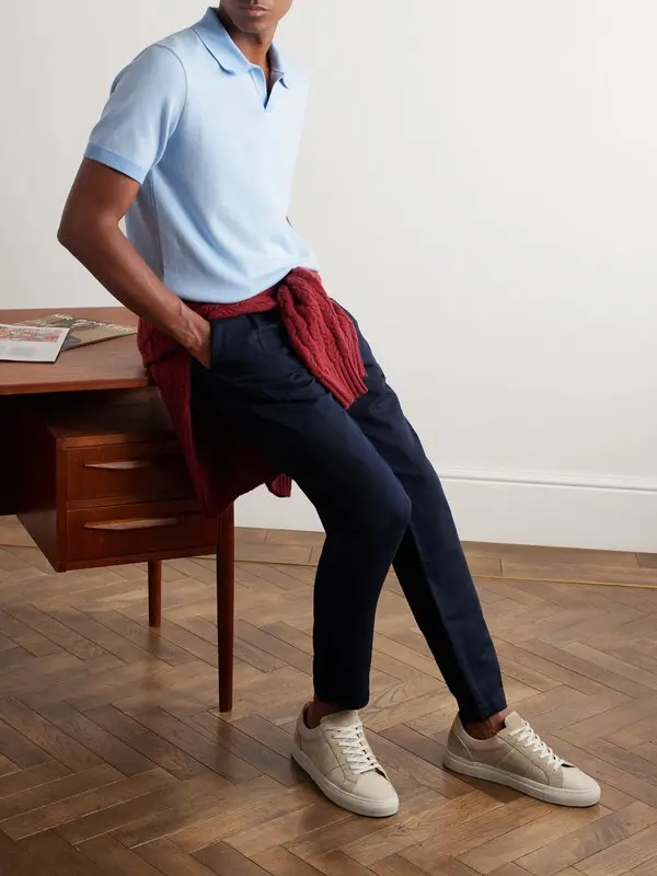 Mr P. Honeycomb-knit Cotton Polo Shirt