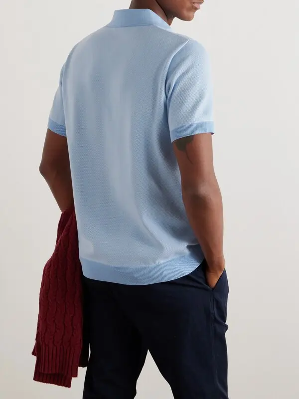 Mr P. Honeycomb-knit Cotton Polo Shirt