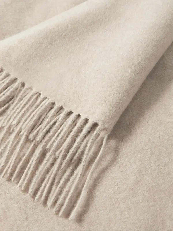 Brunello Cucinelli Fringed Cashmere And Silk-blend Throw - Brown