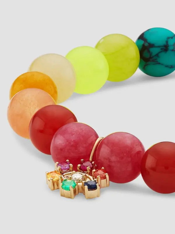 SYDNEY EVAN 14k Yellow Gold & Multi-gemstone Beaded Stretch Bracelet