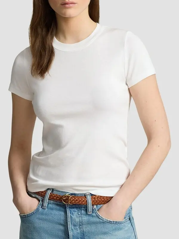 Polo Ralph Lauren Rib-knit Crewneck T-shirt - White