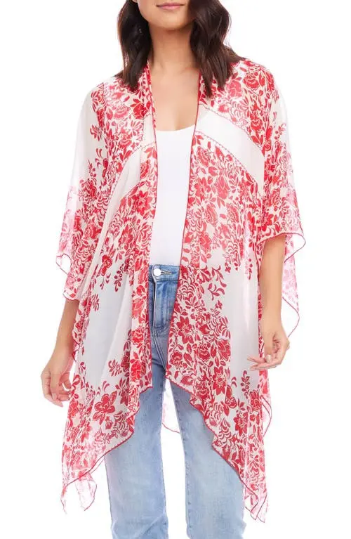 Karen Kane Floral Open Front Jacket - Print
