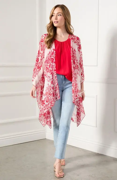 Karen Kane Floral Open Front Jacket