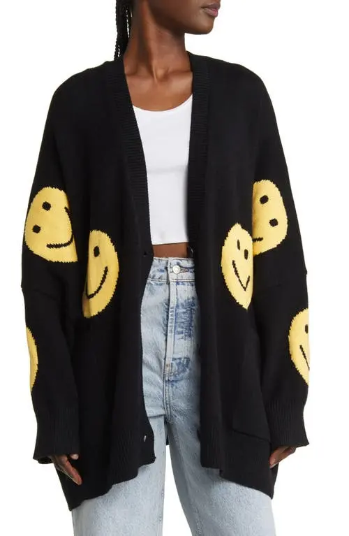 DRESSED IN LALA Oversized Intarsia Cardigan