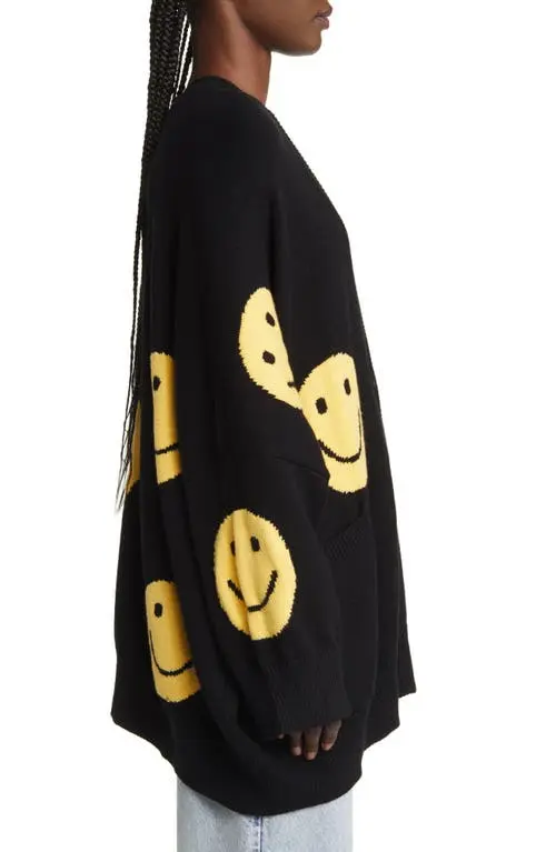 DRESSED IN LALA Oversized Intarsia Cardigan