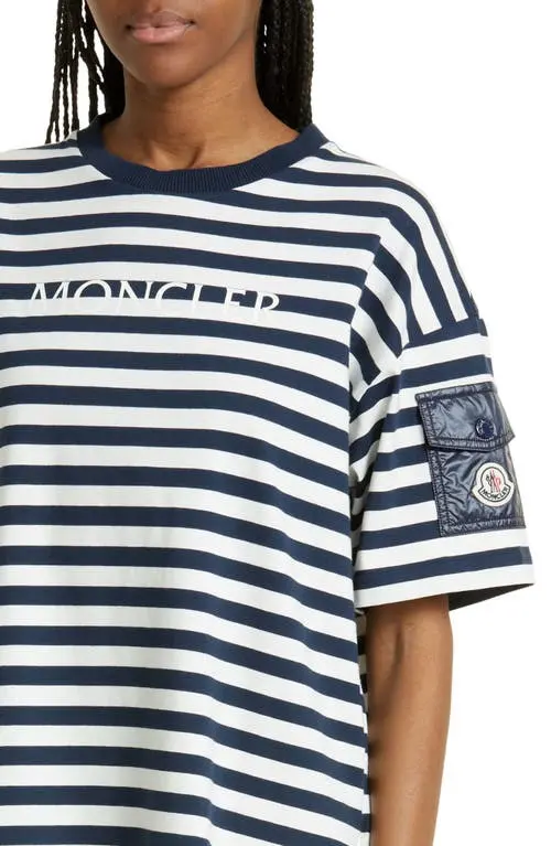 Moncler Stripe Cotton Jersey T-shirt Dress