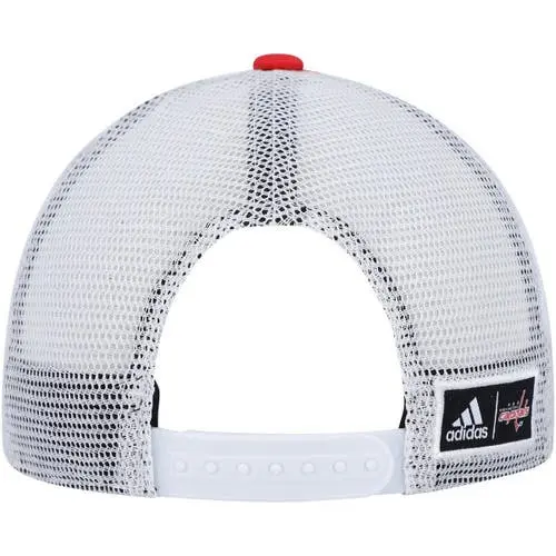 Adidas White Washington Capitals Team Plate Trucker Snapback Hat