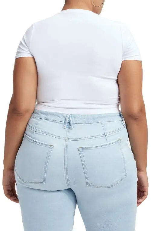 Good American Stretch Cotton Baby Tee - White