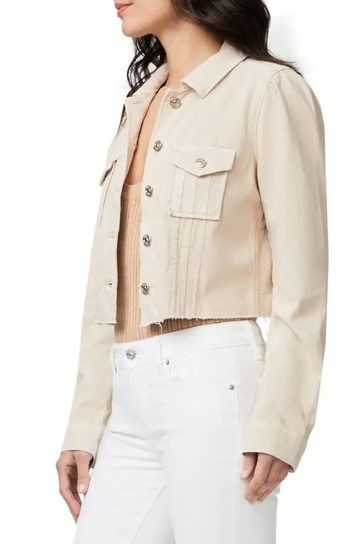 Paige Pacey Raw Hem Crop Twill Jacket - Soft Beige