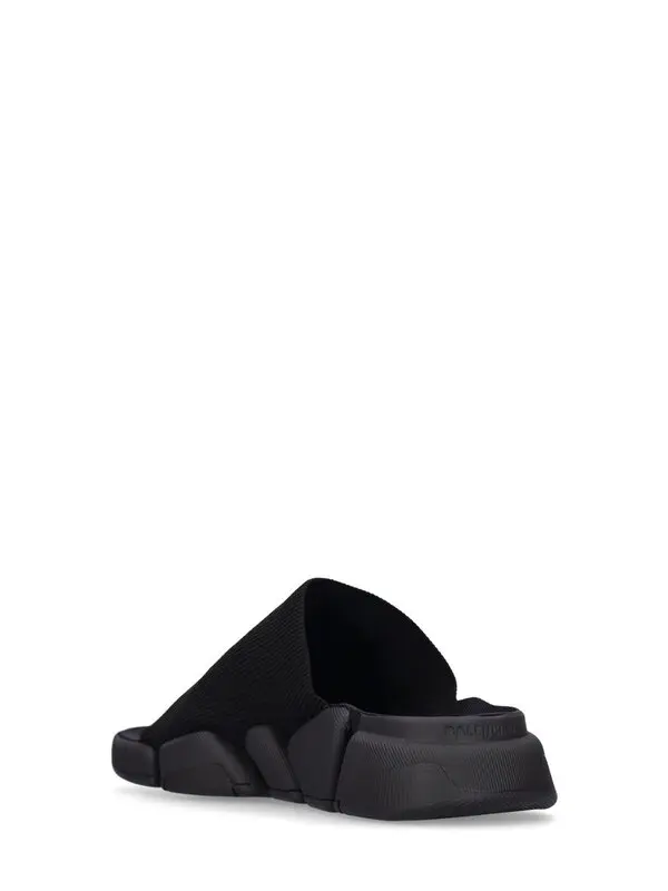 Balenciaga 30mm Speed Knit Slide Sandals In Black 30% Off