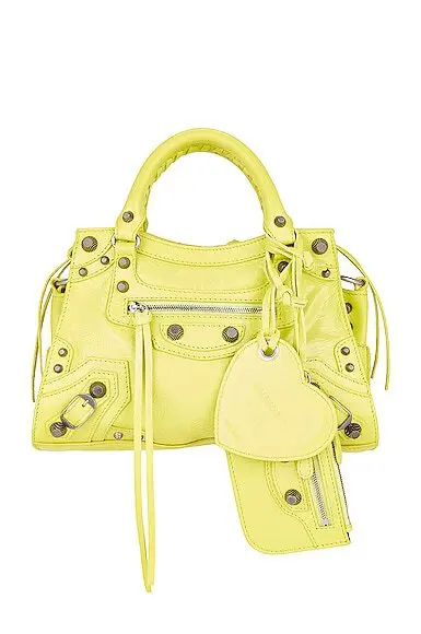 Balenciaga Xs Neo Cagole Bag In Yellow In Lime - 35% Off