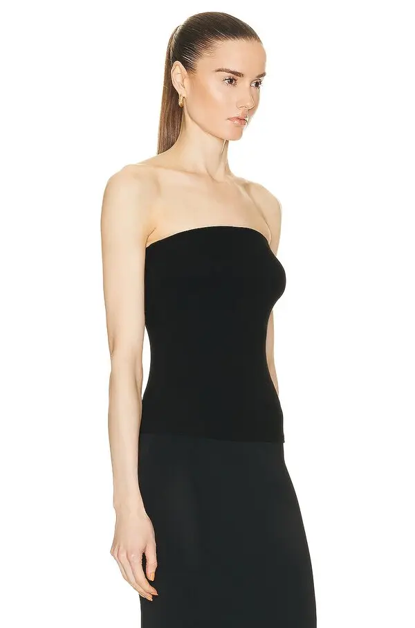 Enza Costa Silk Rib Tube Top - Black