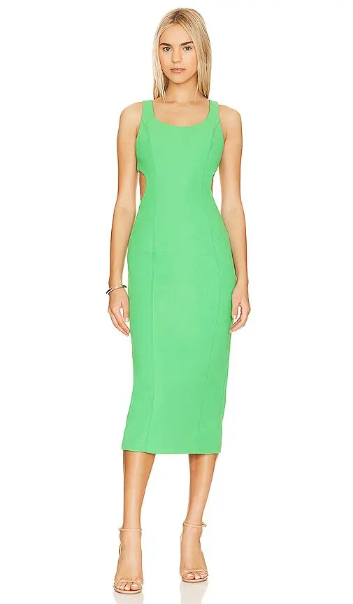 green emerald velvet dress Misha Collection Ellie Mini Dress - Avocado main image 1