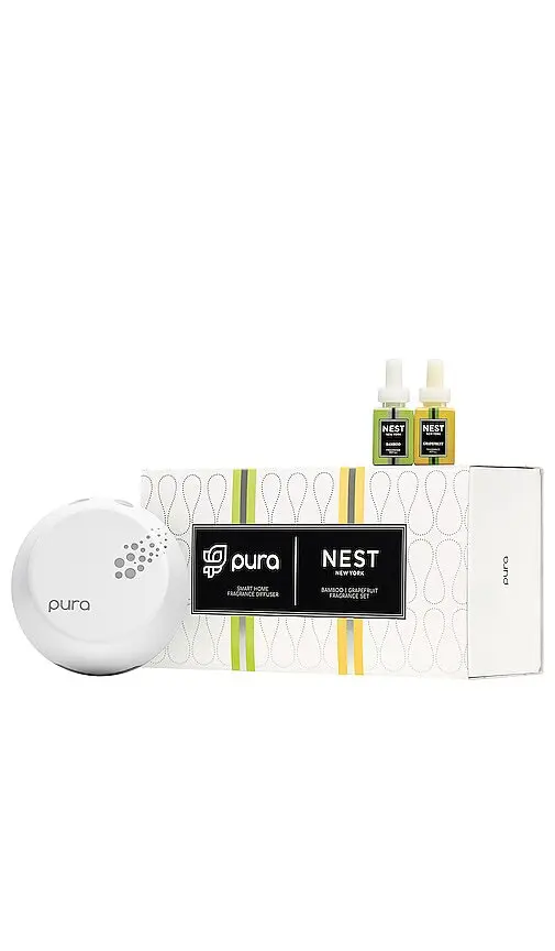 NEST NEW YORK Pura Diffuser Pura Diffuser Set In White - Bamboo & Grapefruit