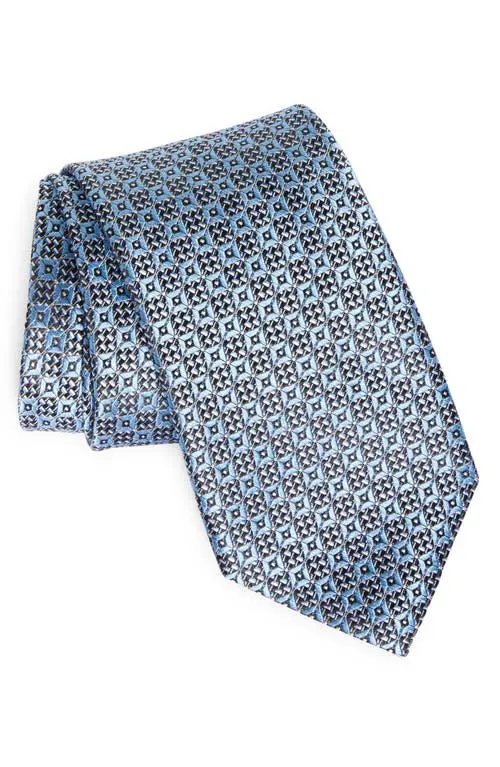 Zegna Paglie Geometric Jacquard Silk Tie