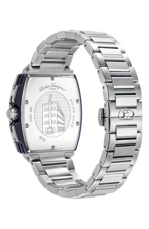 FERRAGAMO Tonneau Chronograph Bracelet Watch