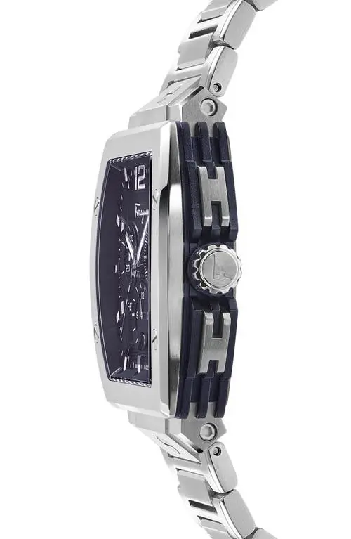 FERRAGAMO Tonneau Chronograph Bracelet Watch