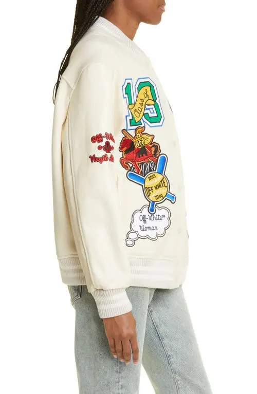 Off-White Embroidered Varsity Jacket