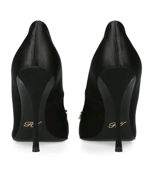 ROGER VIVIER Satin Flower Strass 100 Pumps