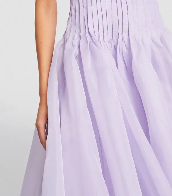 Aje Pintucked Horizon Midi Dress In Purple - 30% Off | Editorialist