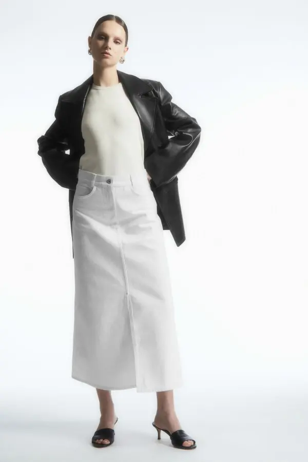 Cos A-line Denim Midi Skirt