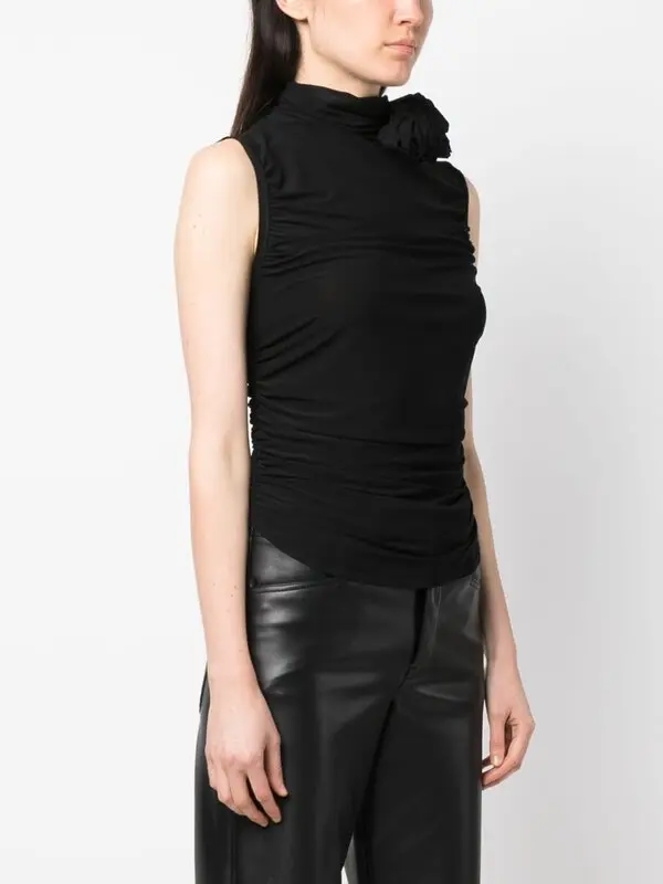 Magda Butrym Ruched Mock-neck Top