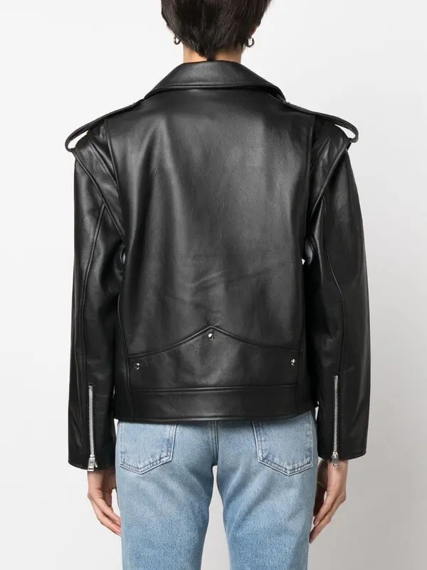 ARMARIUM Off-centre Zip Leather Jacket