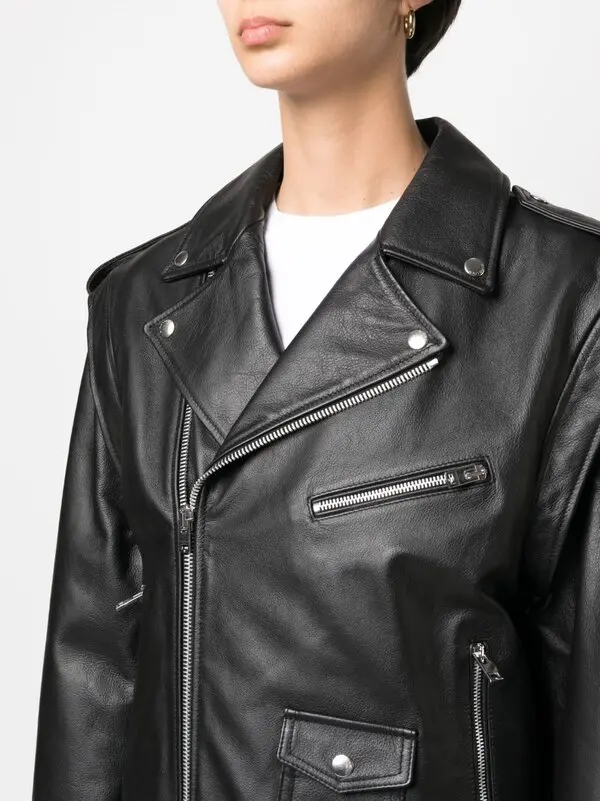 ARMARIUM Off-centre Zip Leather Jacket