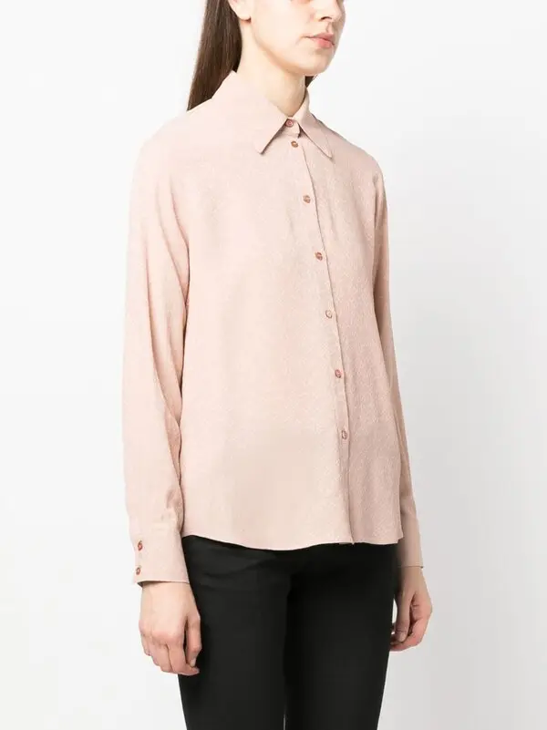 Pinko Jacquard-logo Long-sleeve Shirt - Pink