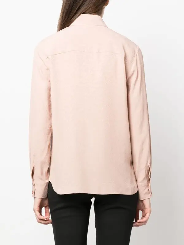 Pinko Jacquard-logo Long-sleeve Shirt - Pink